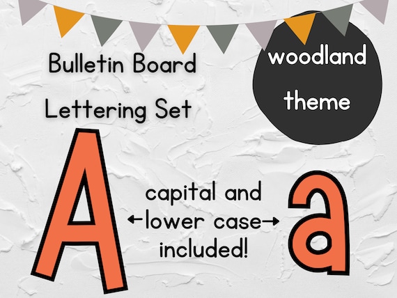 BULLETIN BOARD LETTERING Woodland Colour Scheme Classroom | Etsy