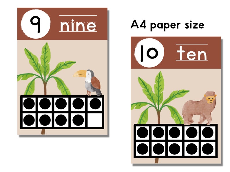 Cute Watercolour Jungle Animal Number Poster | Classroom Poster ...