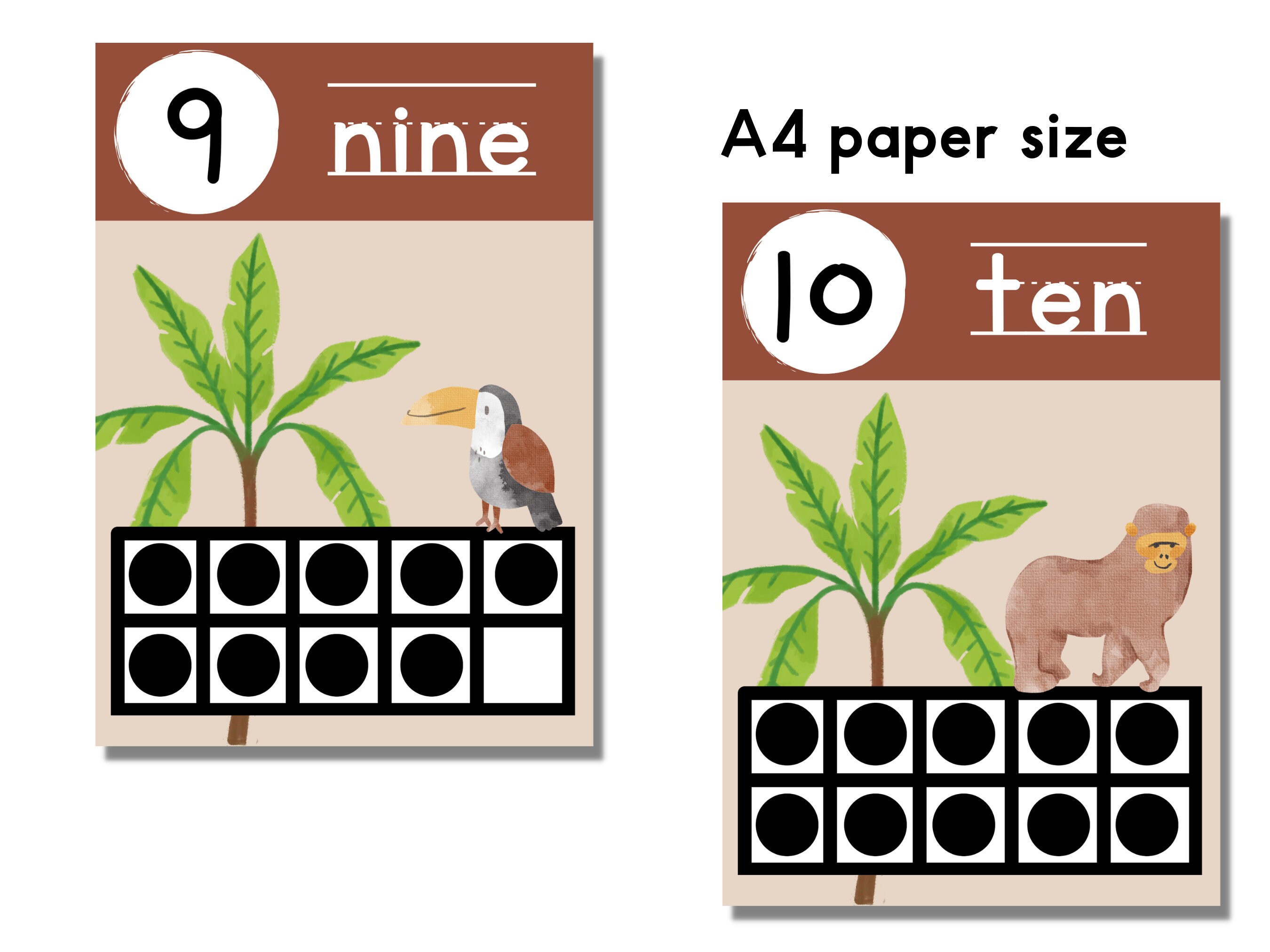 Cute Watercolour Jungle Animal Number Poster | Classroom Poster ...