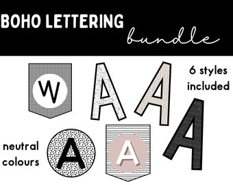 Bulletin Board | Boho Classroom Decor | Lettering Set | Neutral ...