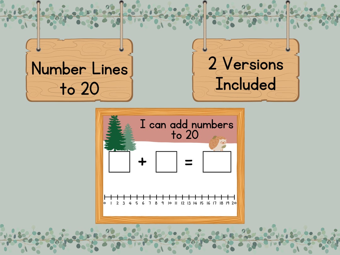 WOODLAND NUMBER LINES | 2 Downloadable Versions Included | Number Line ...