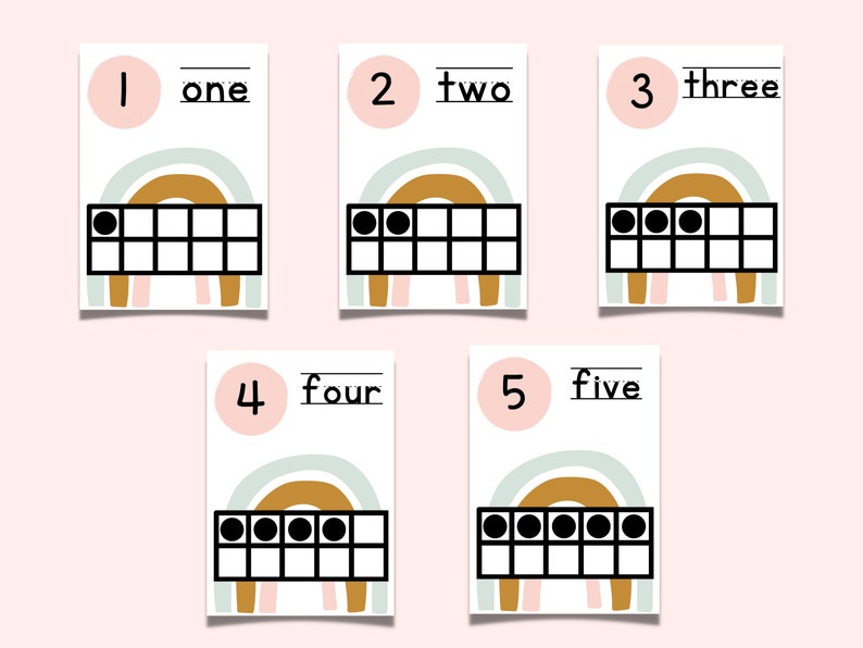 Rainbow Number Posters | Boho Classroom Decor | Rainbow Classroom ...