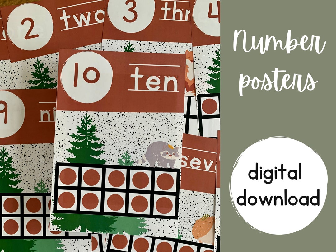 WOODLAND NUMBER POSTERS | Beautiful Woodland-themed Number Posters ...