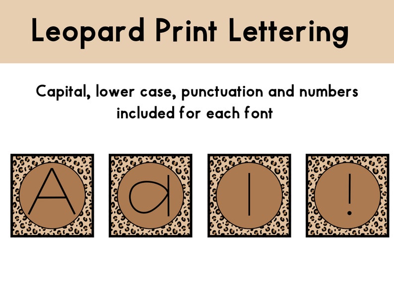 Bulletin Board Lettering Cute Leopard Print Classroom - Etsy