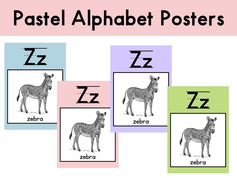Animal Alphabet Posters | Pastel Colours | Rainbow Colours | Classroom ...