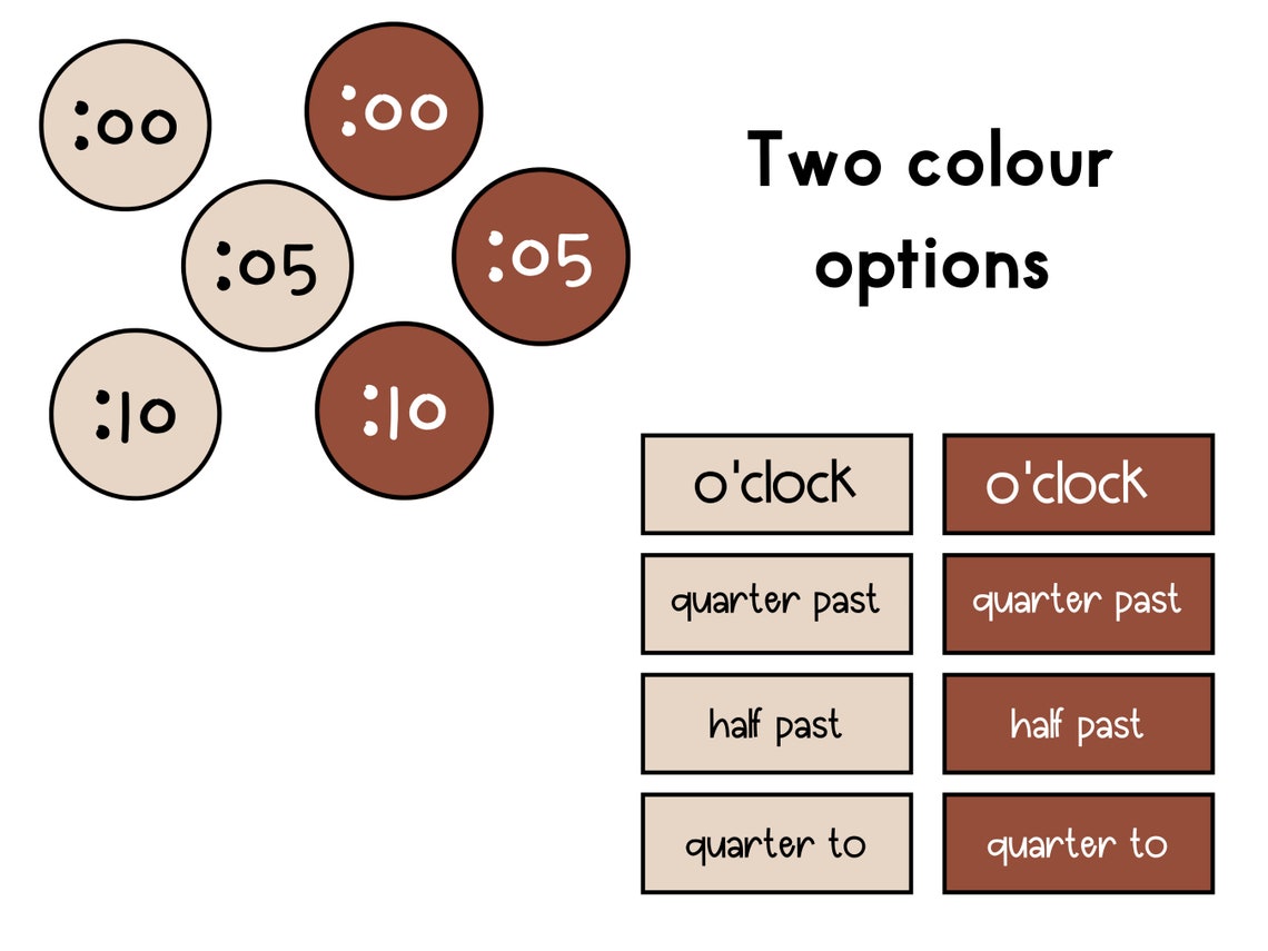 Clock Labels Neutral | Neutral Classroom Decor | Clock Numbers Bundle ...