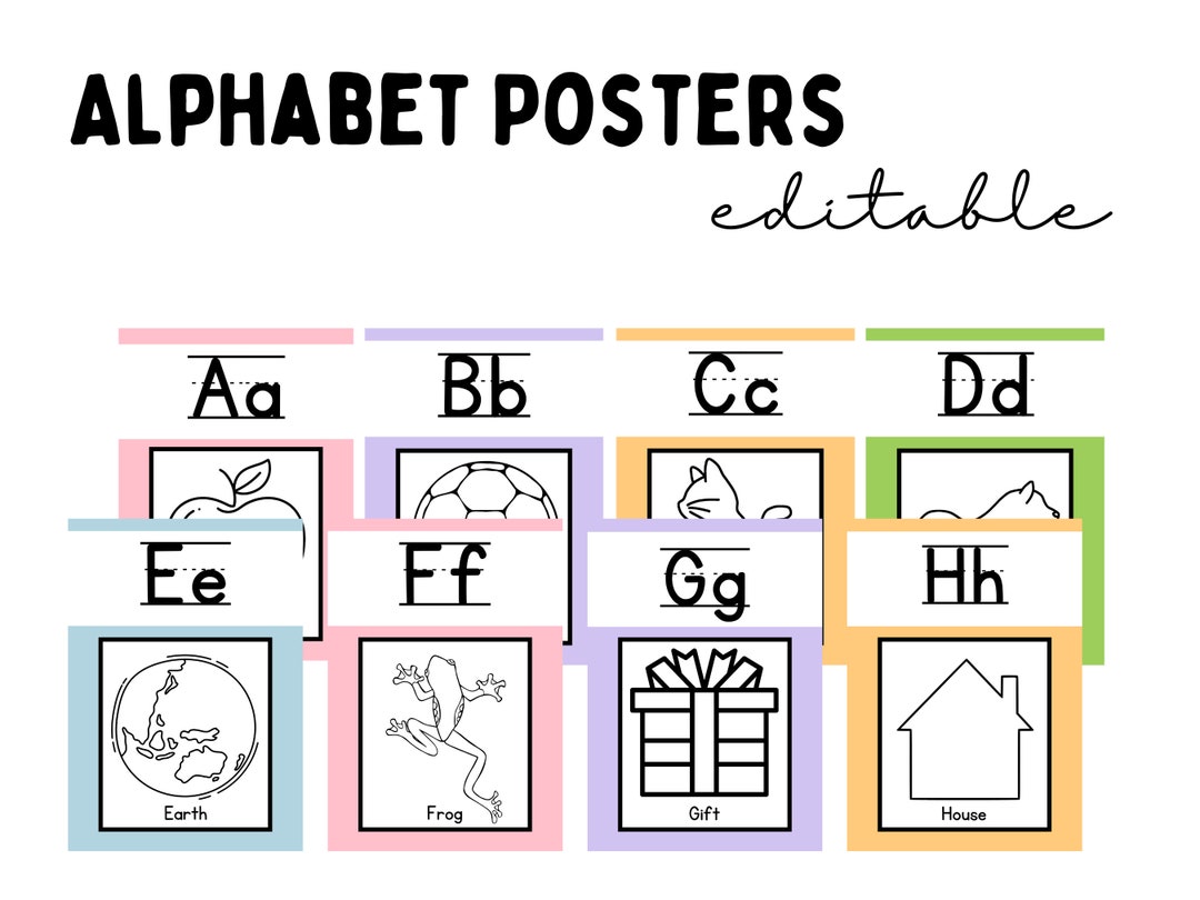 Colourful Alphabet Posters EDITABLE | Classroom Posters | Classroom ...