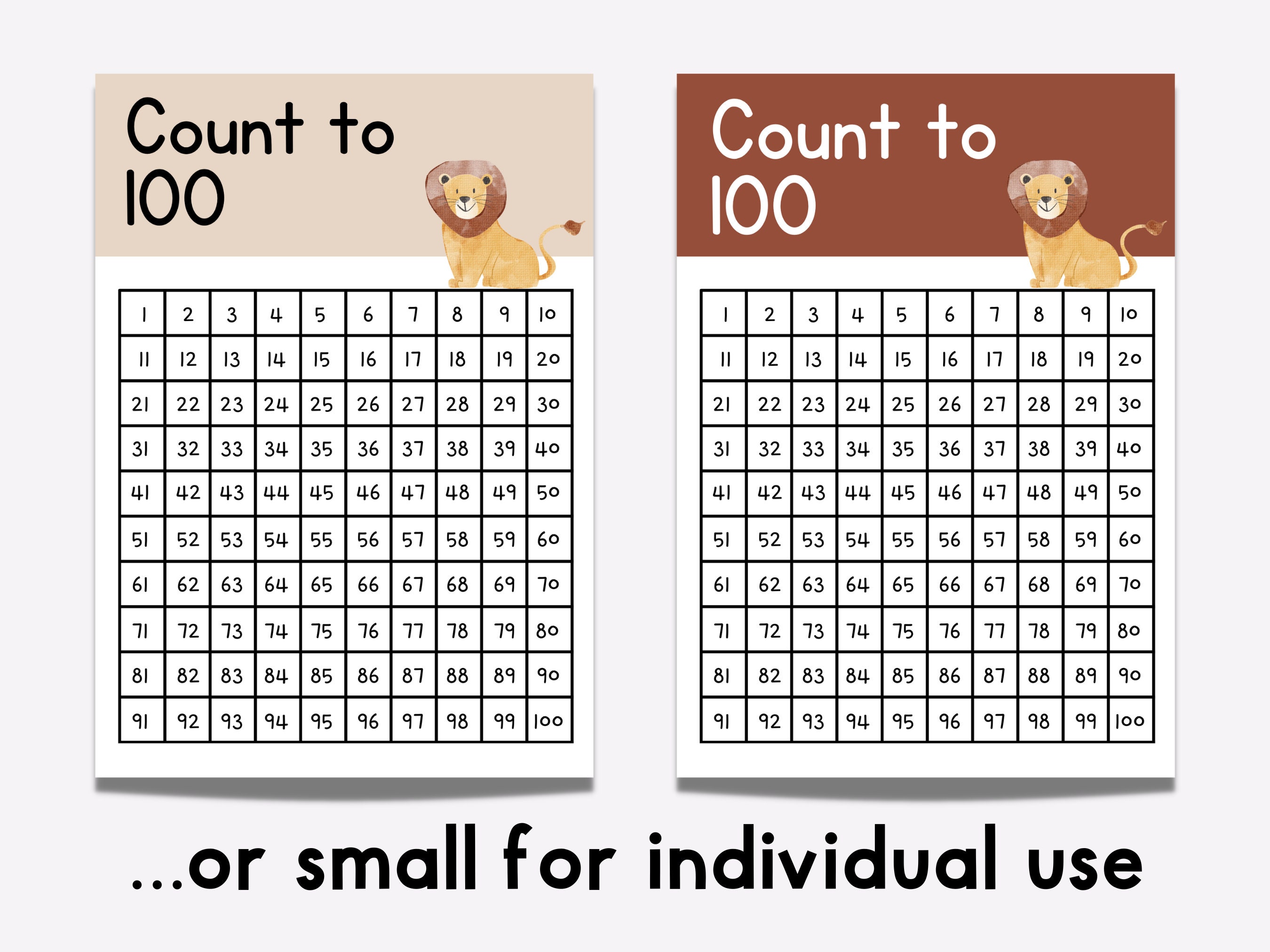 Count to 100 Number Chart Number Poster Classroom Poster Classroom ...
