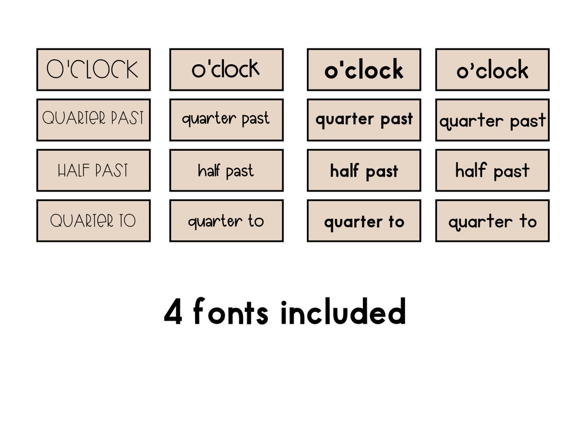Clock Labels Neutral | Neutral Classroom Decor | Clock Numbers Bundle ...