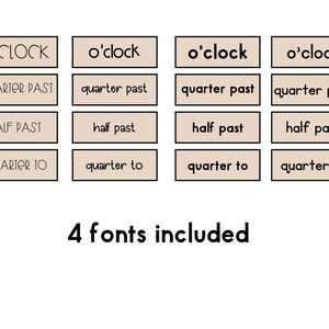 Clock Labels Neutral | Neutral Classroom Decor | Clock Numbers Bundle ...