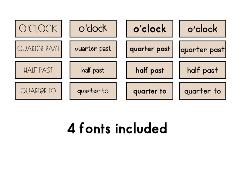 Clock Labels Neutral | Neutral Classroom Decor | Clock Numbers Bundle ...
