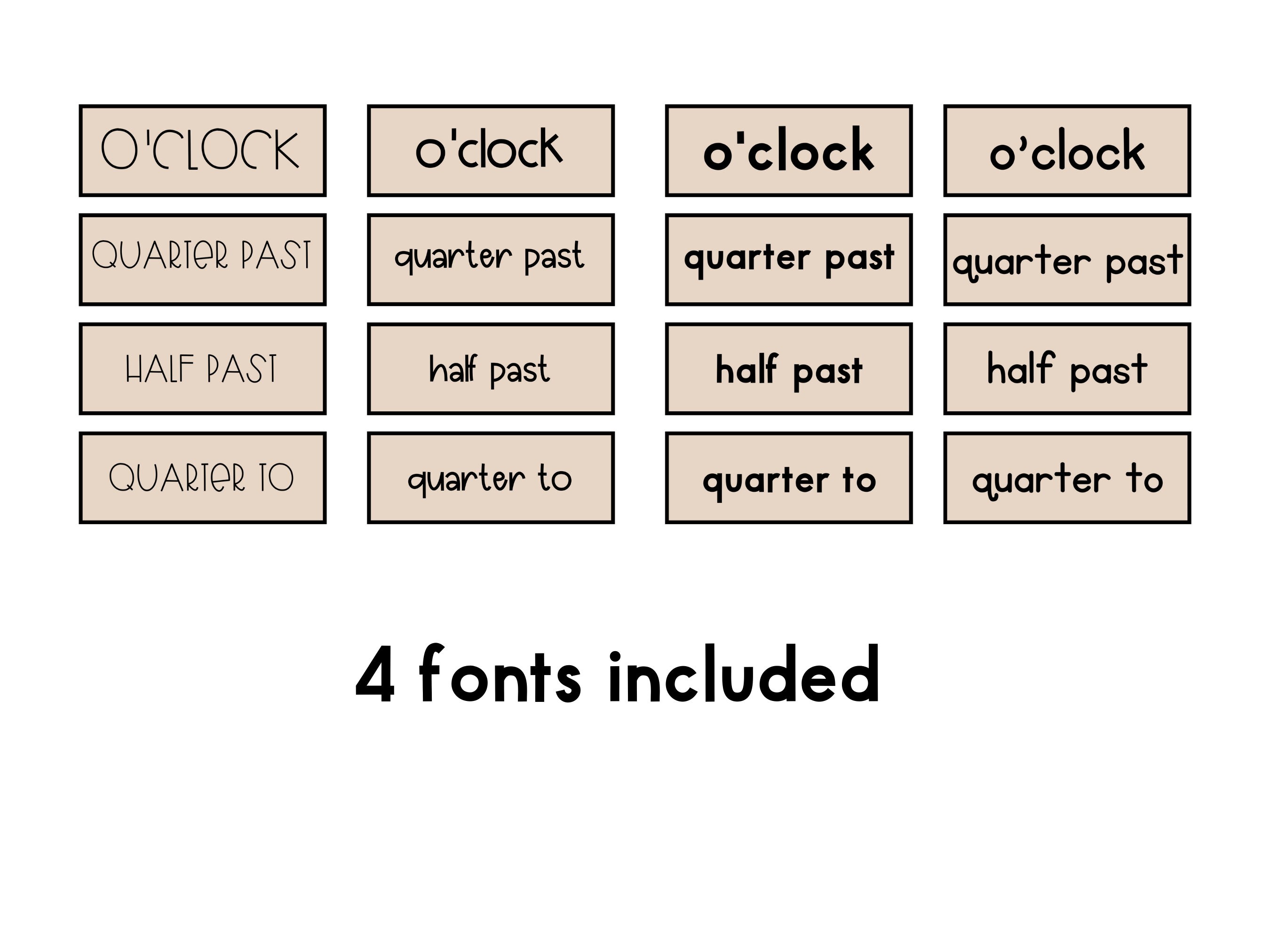 Clock Labels Neutral | Neutral Classroom Decor | Clock Numbers Bundle ...