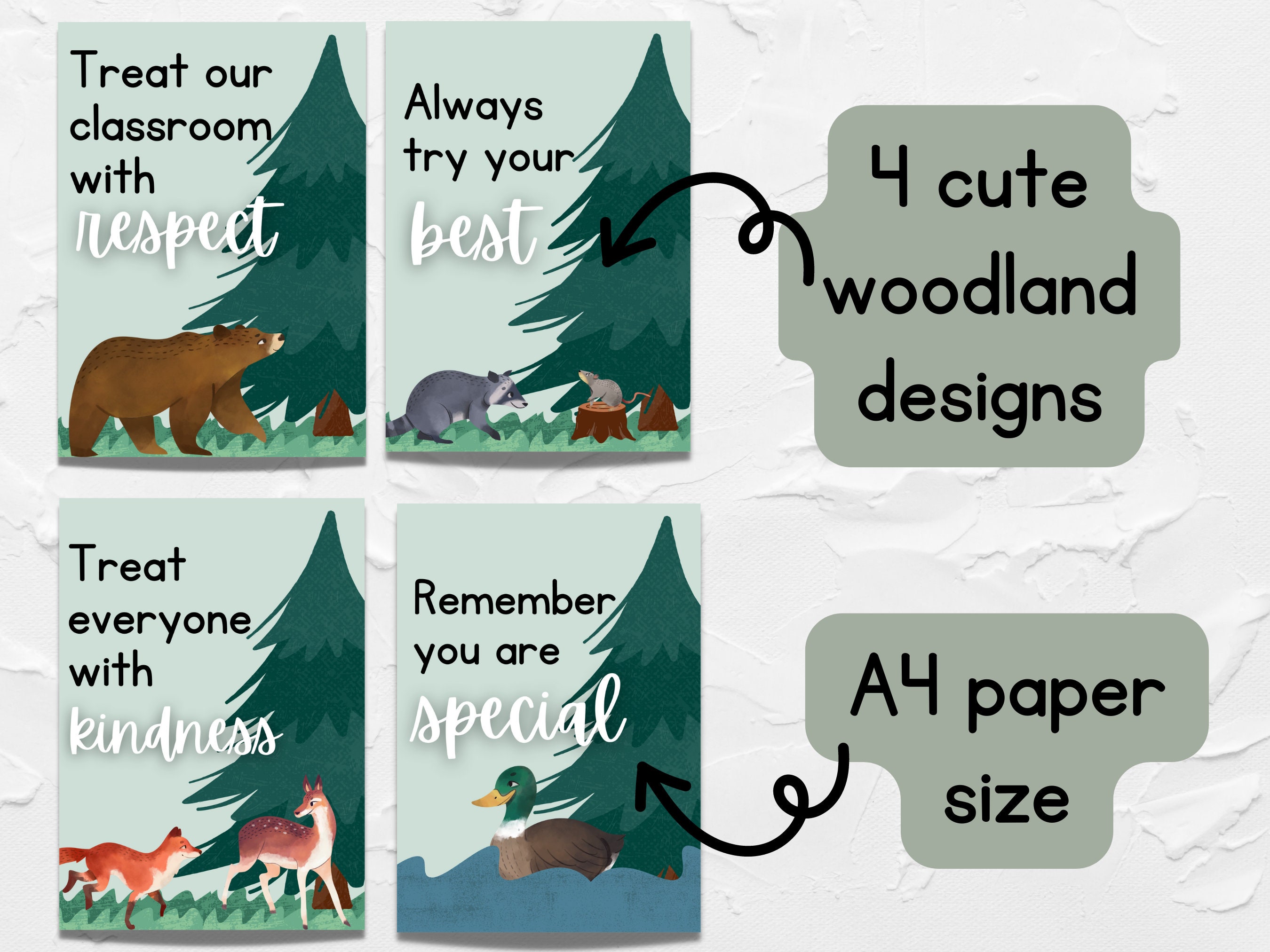 CLASSROOM POSTERS EDITABLE | Classroom Decor | Woodland Decor ...