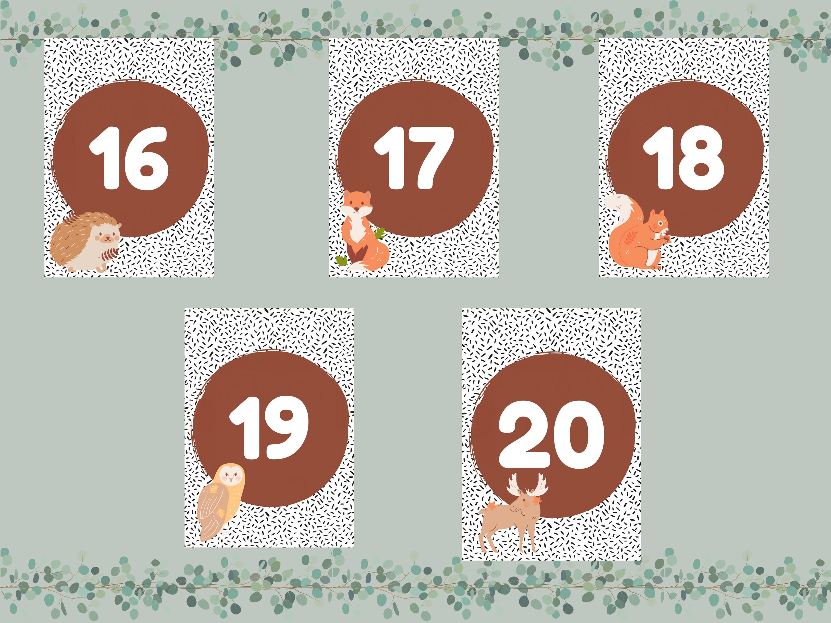 WOODLAND NUMBERS 1-20 | Nature and Woodland Themed Classroom Number ...