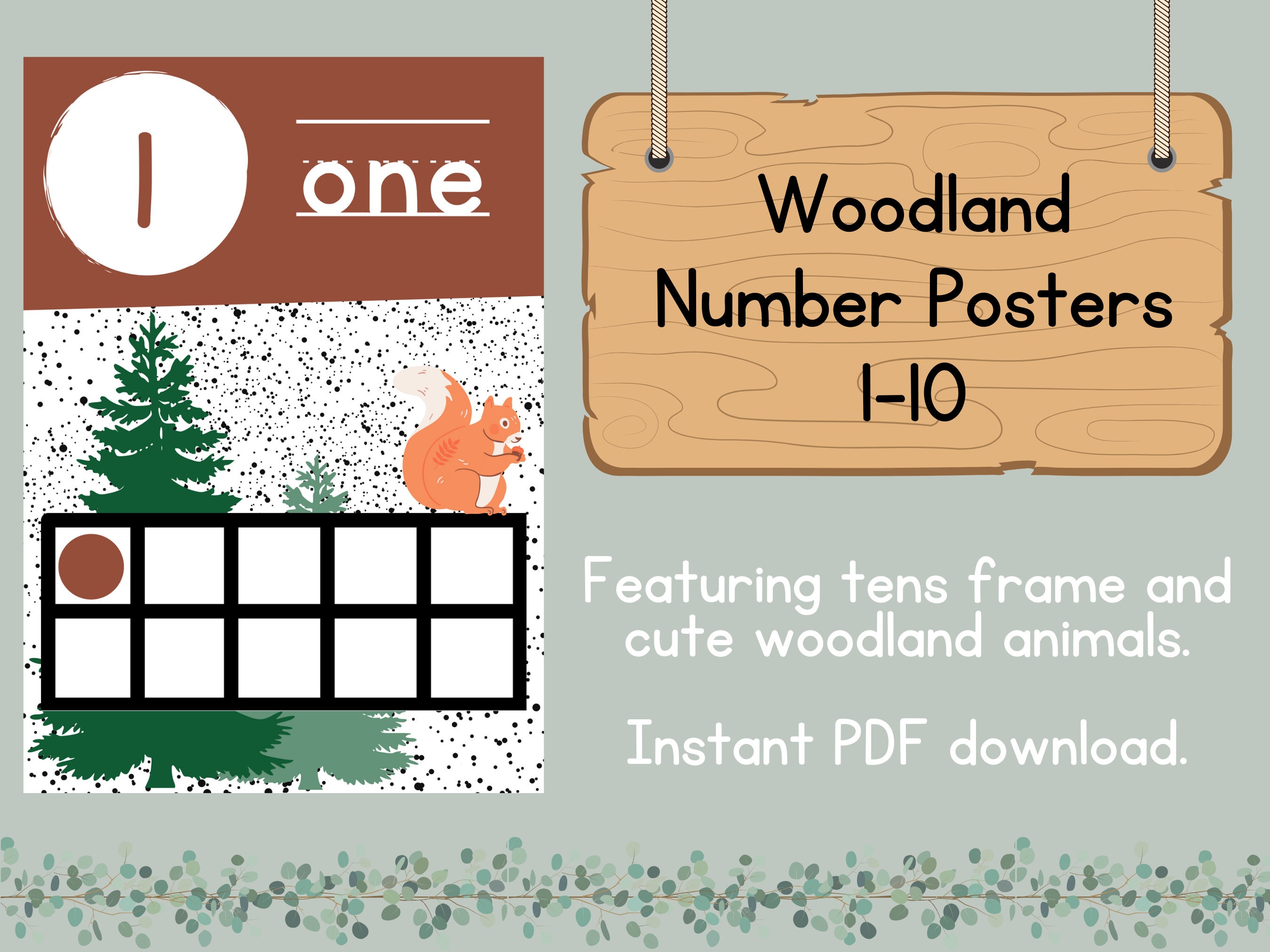 WOODLAND NUMBER POSTERS | Beautiful Woodland-themed Number Posters ...