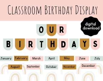 Rainbow Birthday Display Classroom - Etsy