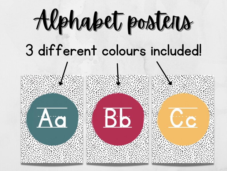 ALPHABET POSTERS ABC Classroom Posters Letters Classroom Decor Boho ...
