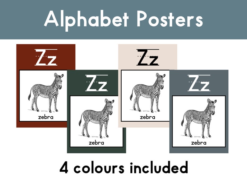 Alphabet Posters Animal Alphabet Classroom Posters - Etsy