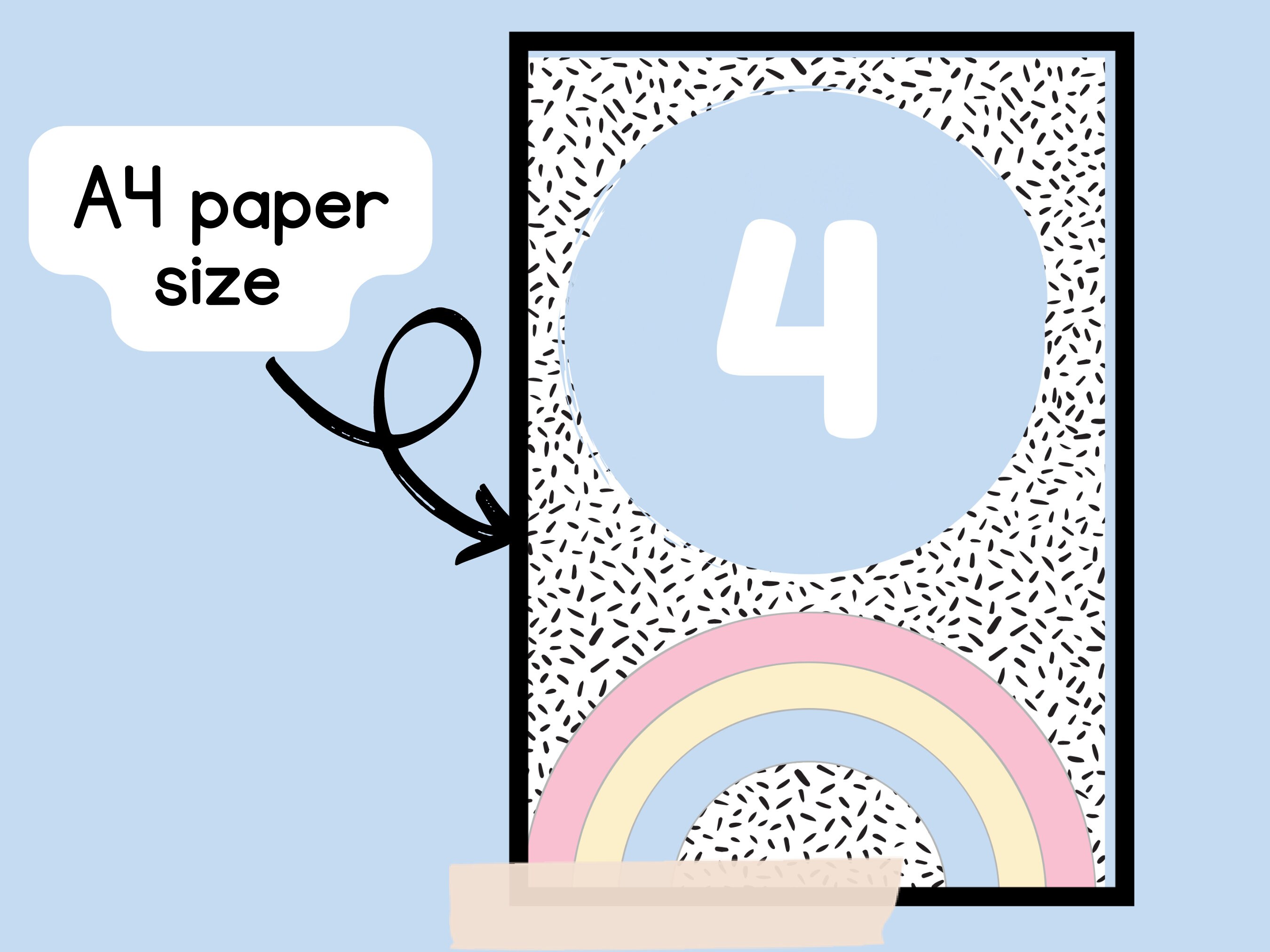 RAINBOW NUMBER POSTER | Boho Classroom Decor | Pastel Colour - Etsy