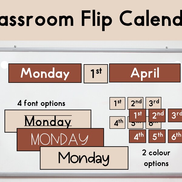 Days of the Week Flip Calendar - Etsy