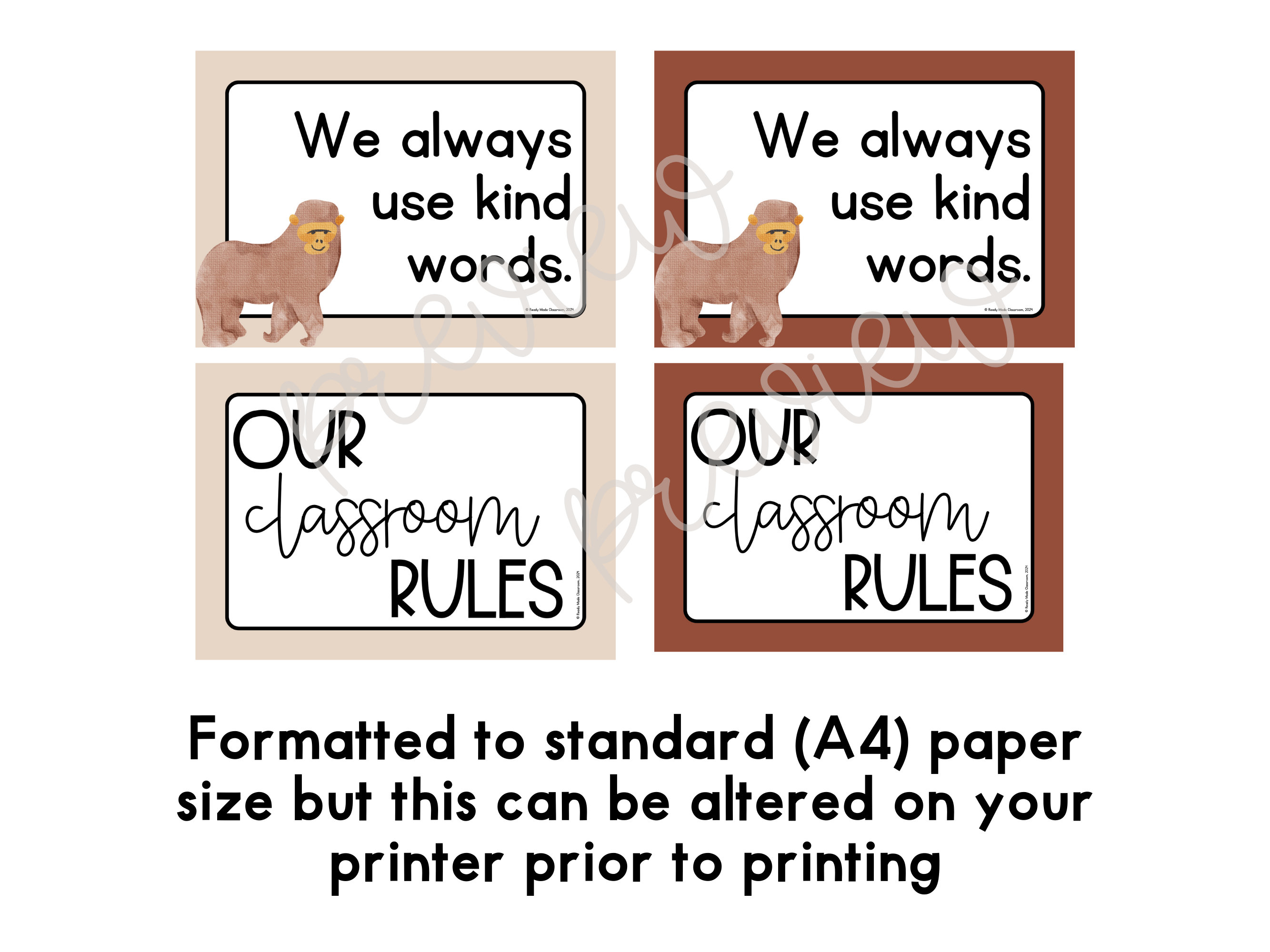 Classroom Rules Posters EDITABLE Expectations Classroom Decor Bulletin ...