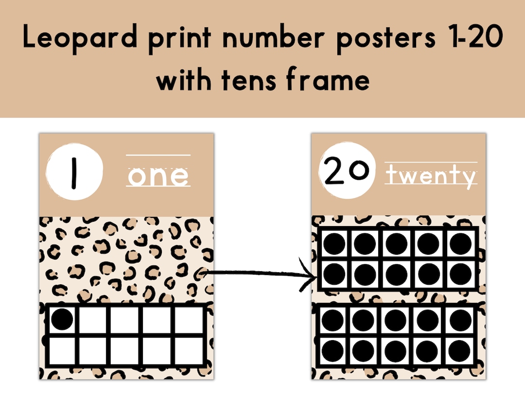 Leopard Number Posters | Tens Frame Posters | Early Number Posters ...