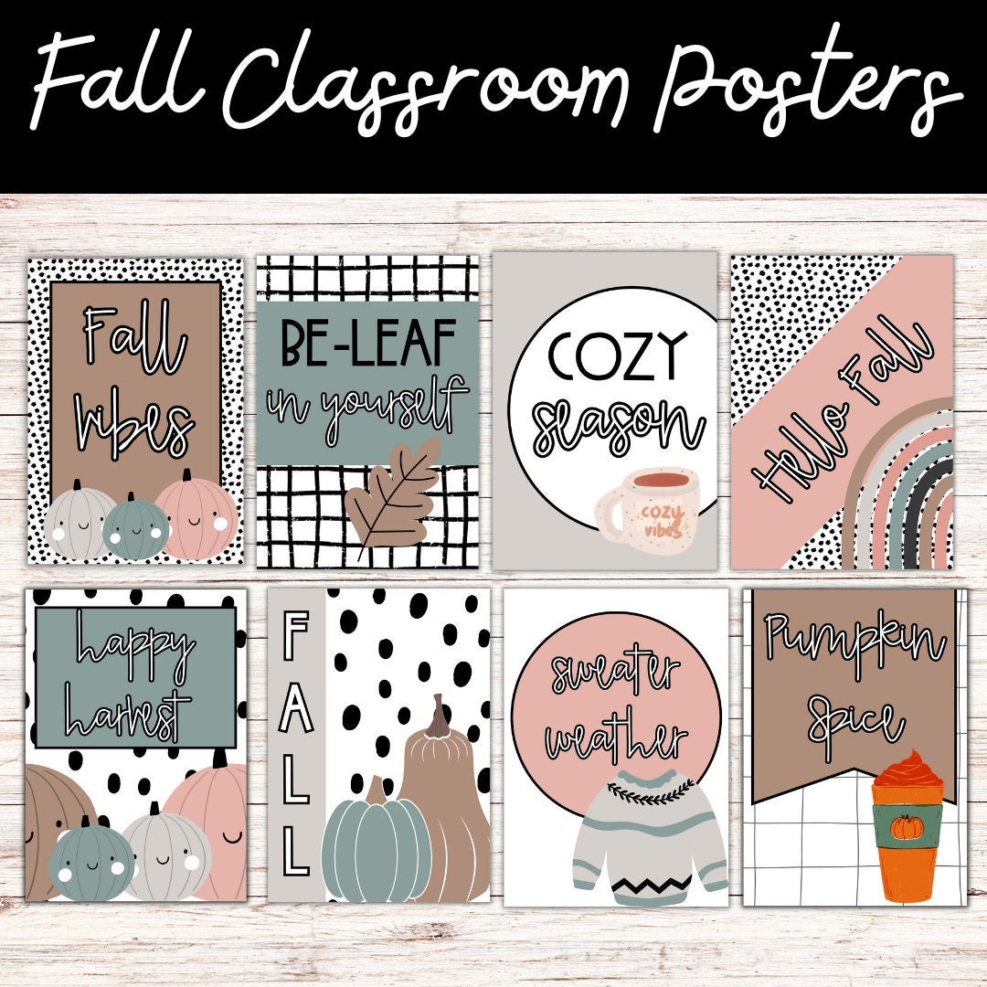 Boho Fall Classroom Posters | Fall Bulletin Board | Fall Classroom ...