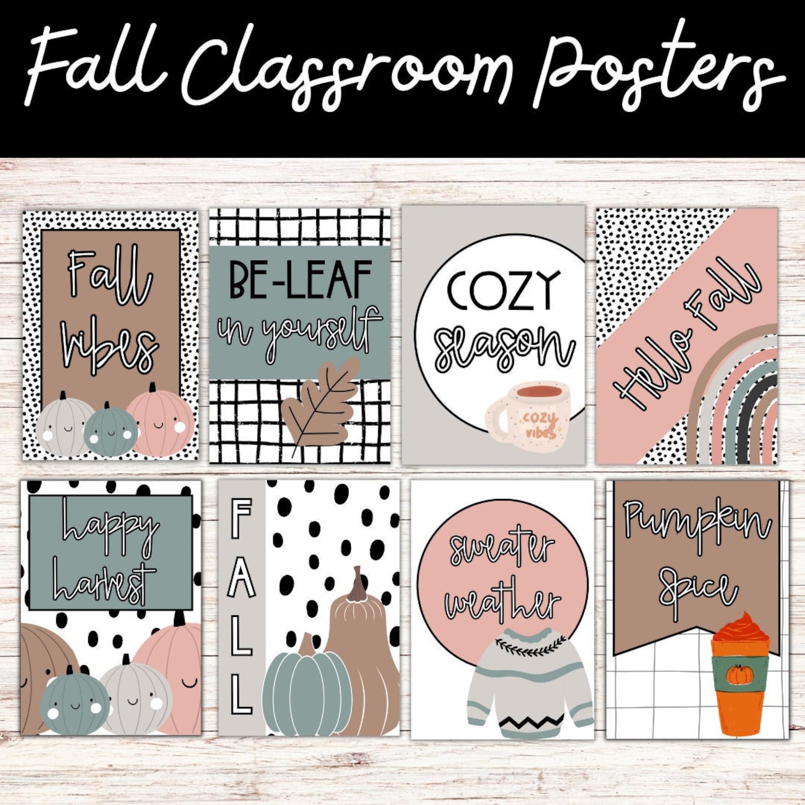 Boho Fall Classroom Posters | Fall Bulletin Board | Fall Classroom ...