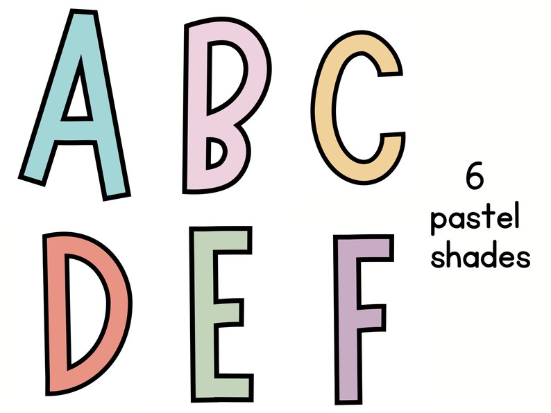 Bulletin Board Lettering Set Pastel Colour Classroom - Etsy
