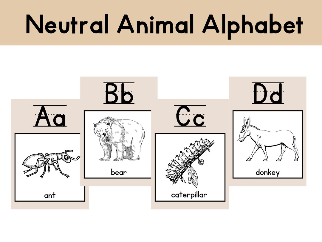 Animal Alphabet Posters | Neutral Classroom Decor | Calming Classroom ...