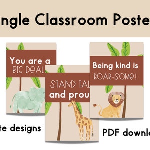 Motivational Classroom Posters Neutral Classroom Jungle Animal ...