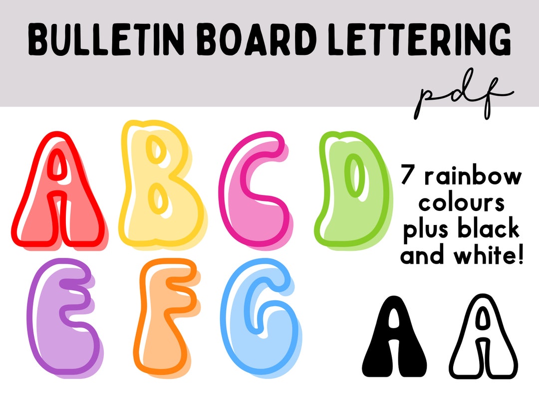 Bulletin Board Lettering Set Rainbow Elementary Classroom Decor ...