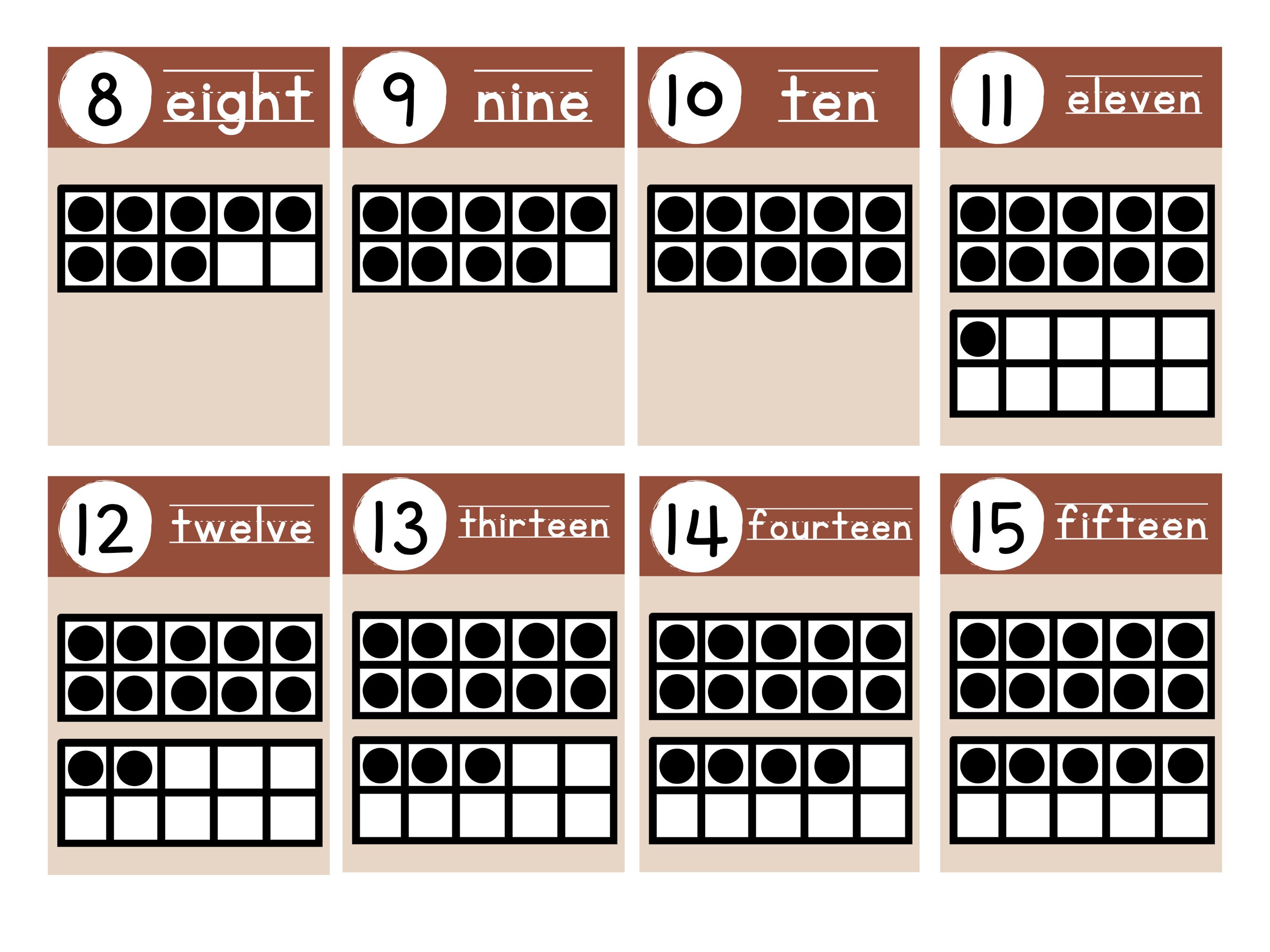 Neutral Classroom Number Posters | Early Number Posters | Tens Frame ...