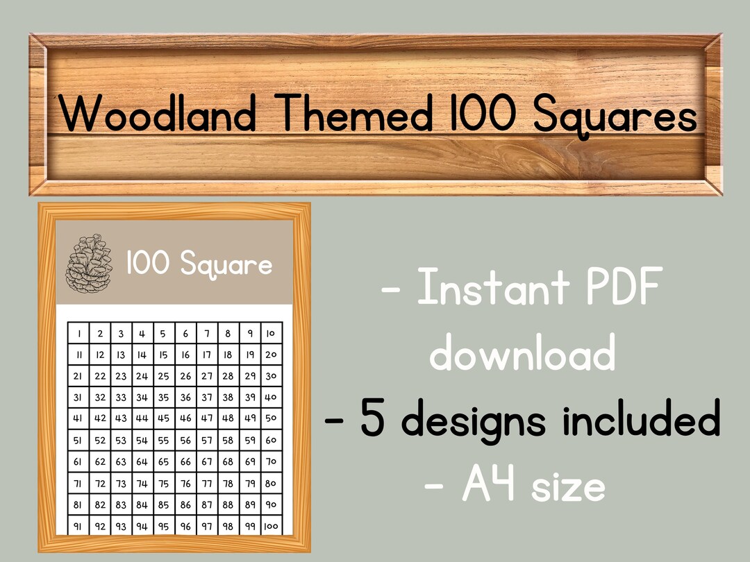 WOODLAND 100 SQUARES | 100 Squares Featuring Woodland Theme - Etsy