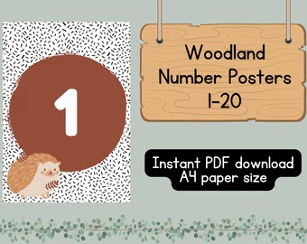 Woodland Number Printable - Etsy