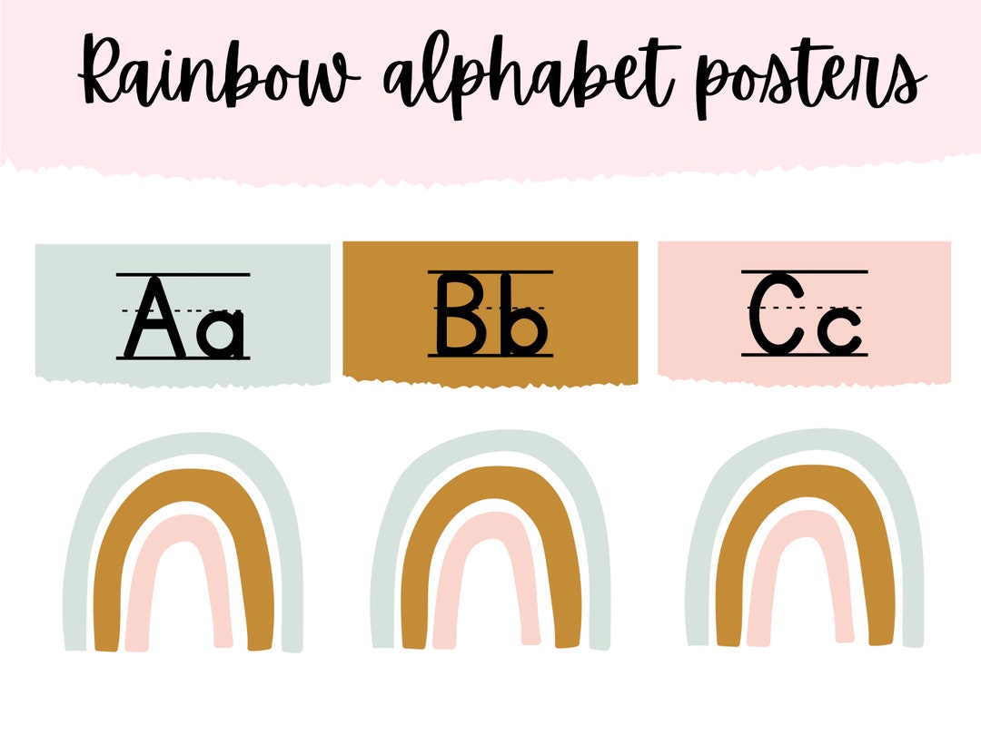 RAINBOW ALPHABET POSTERS | Classroom Posters | Classroom Decor | Abc ...