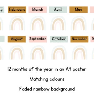 Classroom Birthday Display | Classroom Decor | Boho Classroom | Rainbow ...