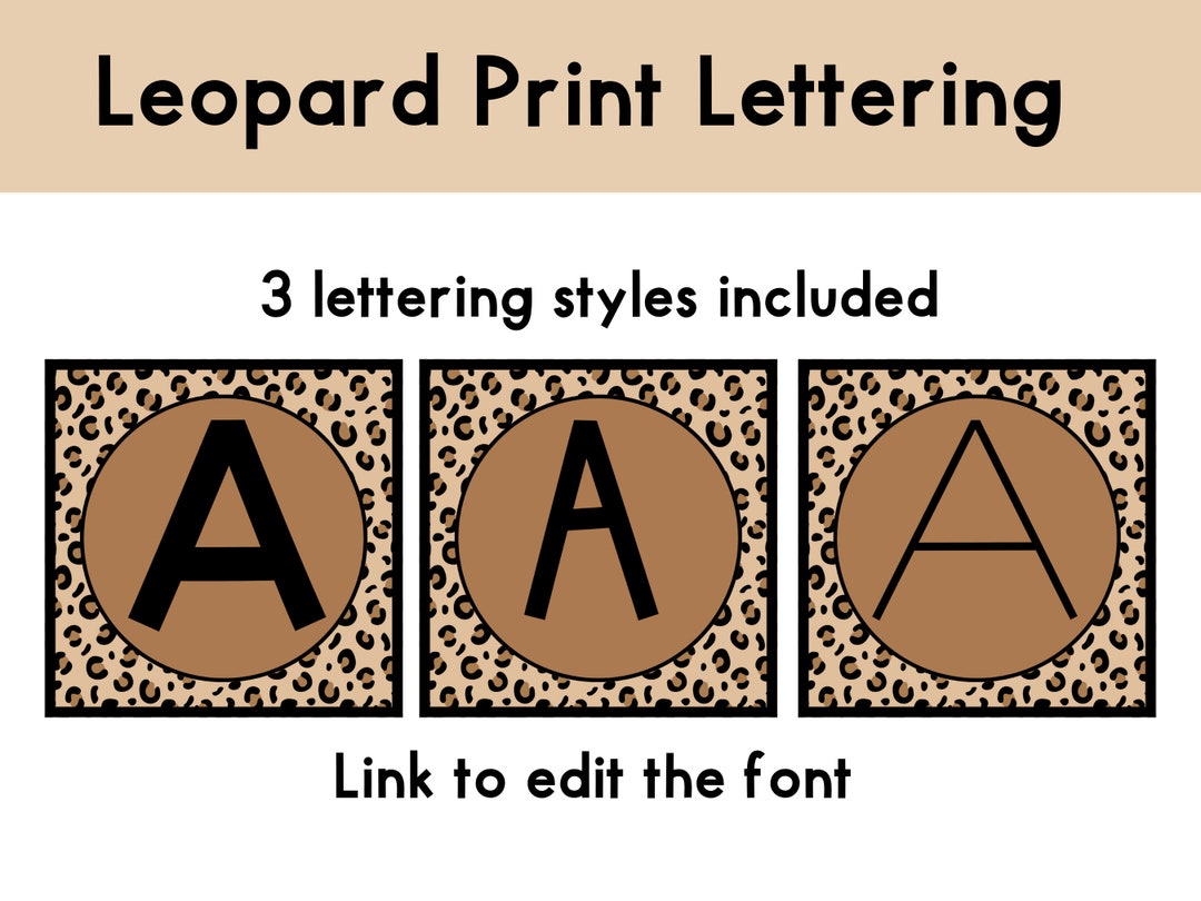 Bulletin Board Lettering | Cute Leopard Print | Classroom Decor ...