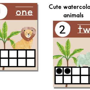 Cute Watercolour Jungle Animal Number Poster | Classroom Poster ...