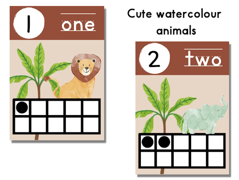 Cute Watercolour Jungle Animal Number Poster | Classroom Poster ...
