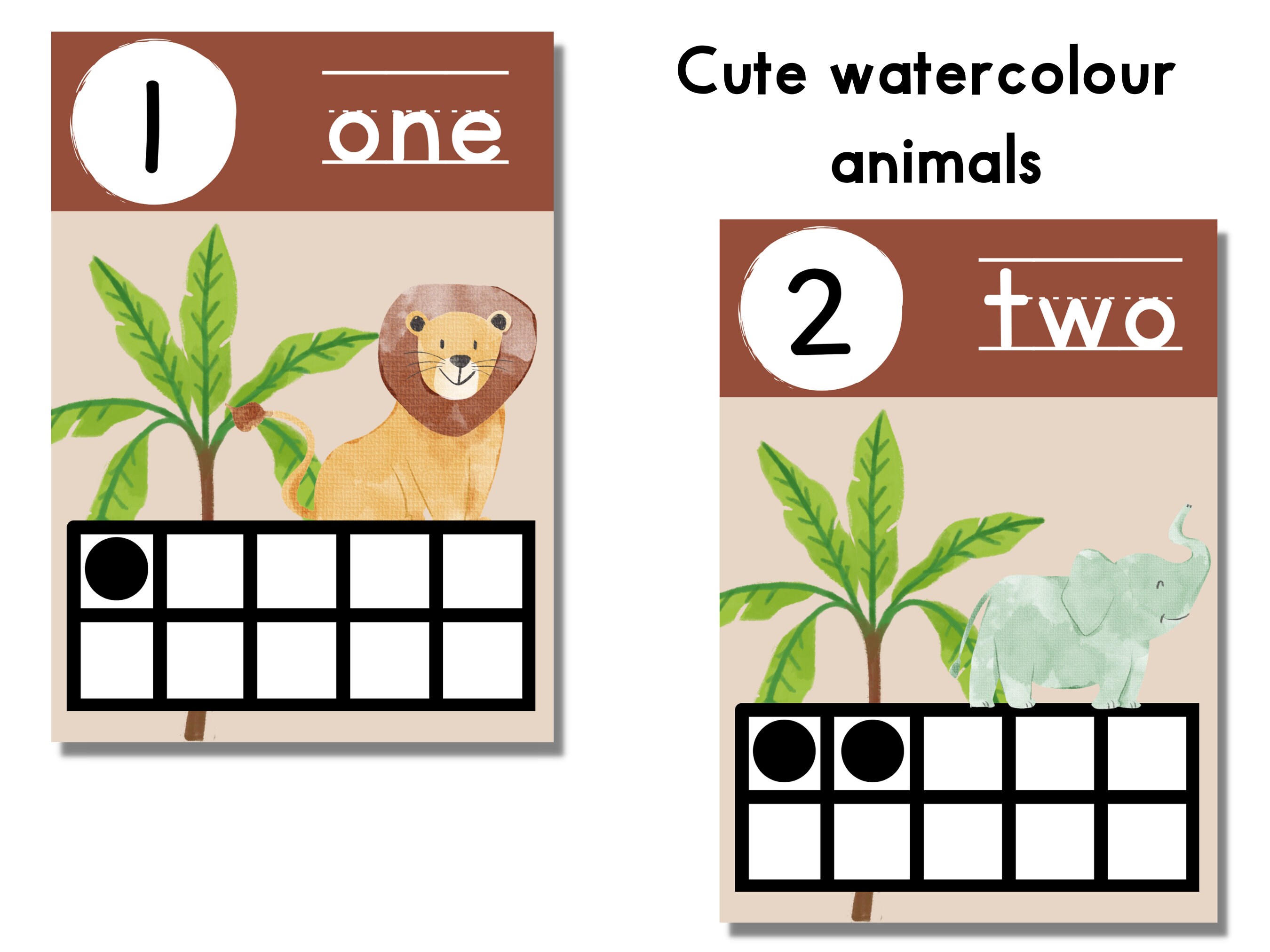 Cute Watercolour Jungle Animal Number Poster | Classroom Poster ...
