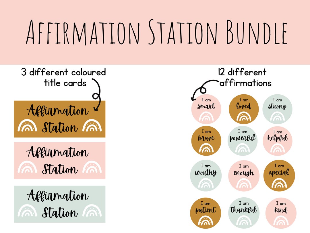 POSITIVE AFFIRMATIONS | Affirmation Station | Classroom Decor | Boho ...