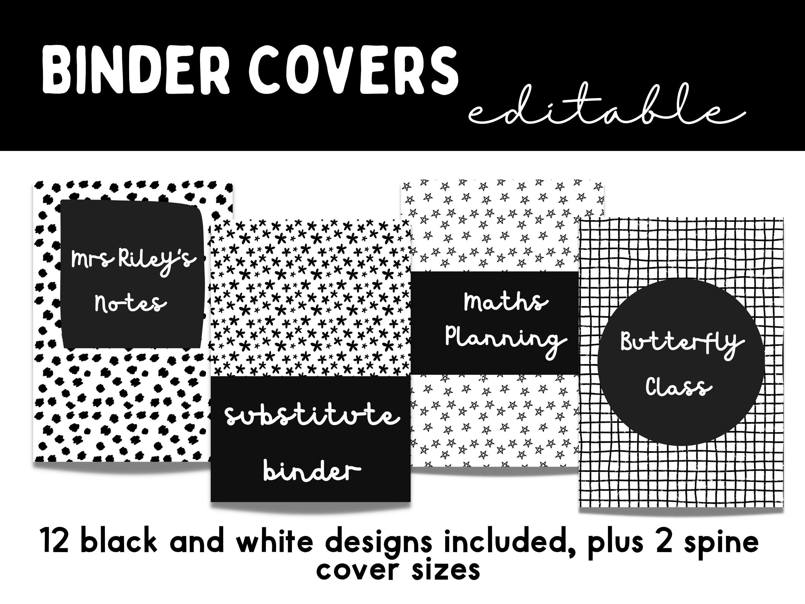 Binder Cover Designs Black And White