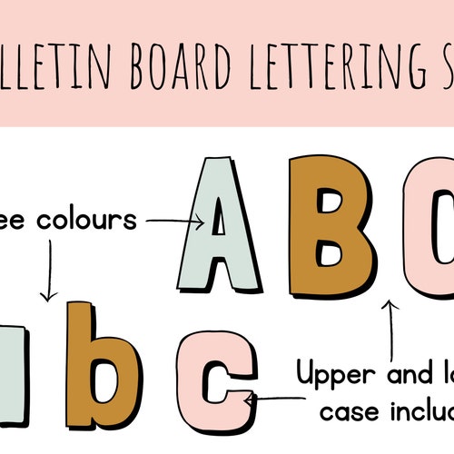 Bulletin Board Lettering Set Pastel Colour Classroom - Etsy