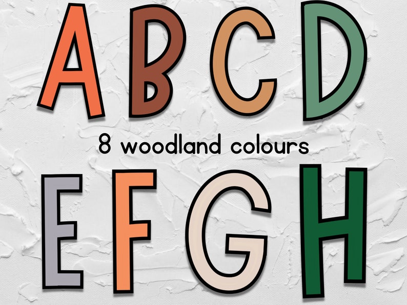 BULLETIN BOARD LETTERING Woodland Colour Scheme Classroom - Etsy