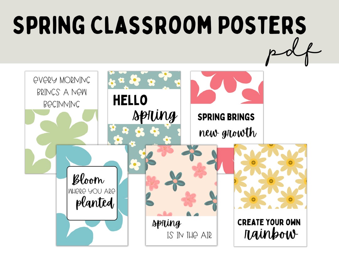 Spring Classroom Posters | Spring Bulletin Board | Elementary Classroom ...