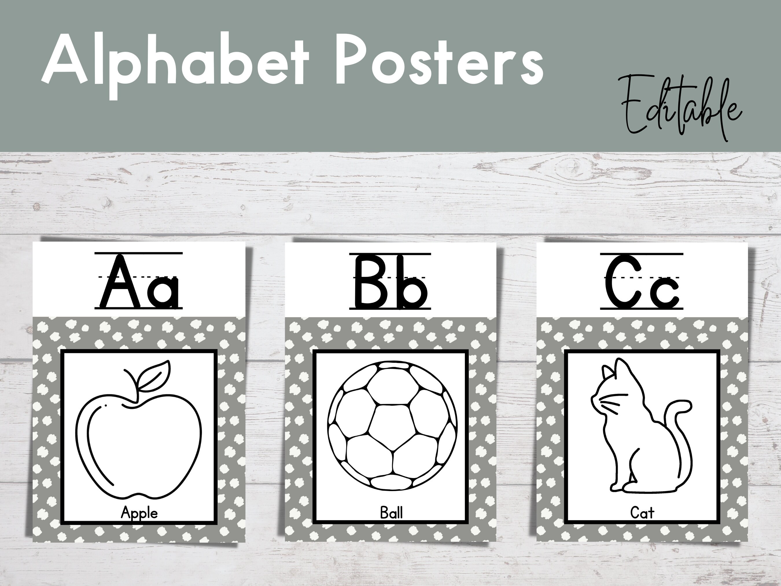 Boho Spotty Alphabet Posters | ABC Posters | Classroom Decor ...
