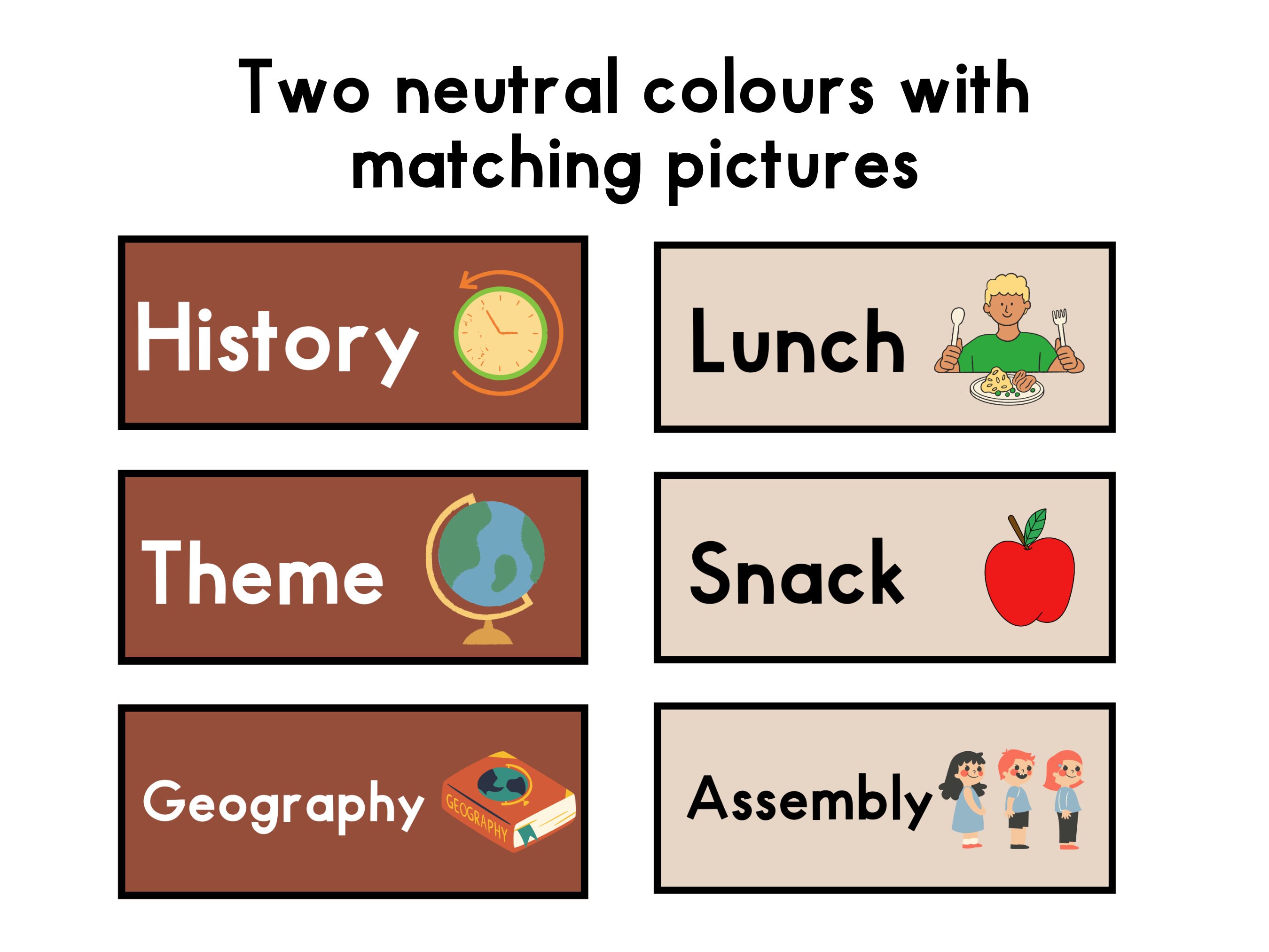 Visual Timetable EDITABLE | Schedule Cards | Neutral Classroom ...