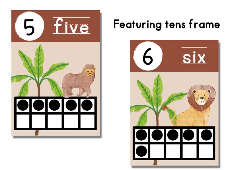 Cute Watercolour Jungle Animal Number Poster | Classroom Poster ...