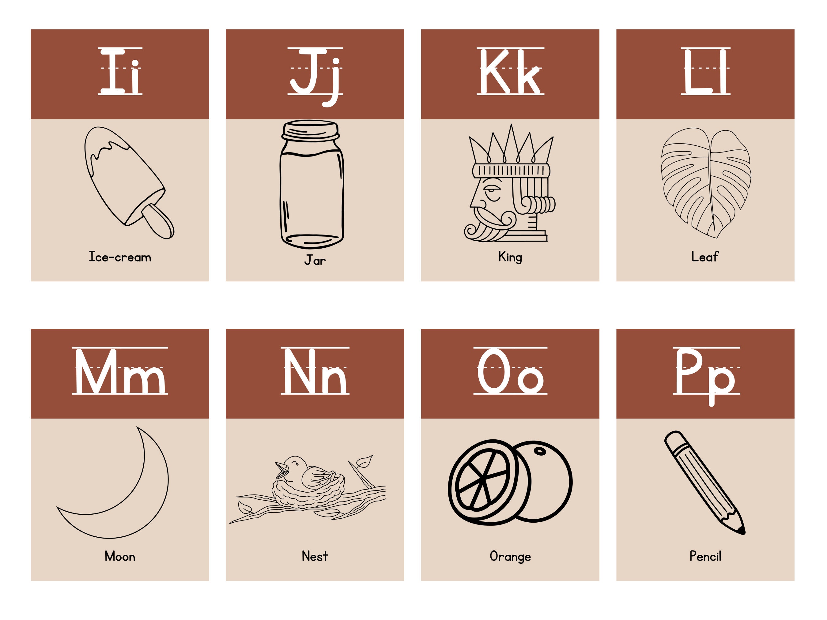 Classroom Alphabet Posters Neutral Classroom Simple Minimal Design ...